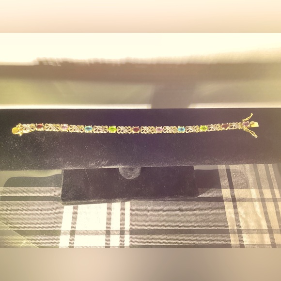 HAN | Jewelry | Han 925 Thailand Vermeil Gold Plated Multi Gemstone ...